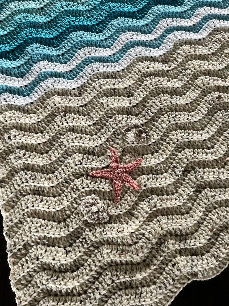 Beach Throw | Ocean Afghan | Crochet Beach Blanket | Coastal Blanket ...