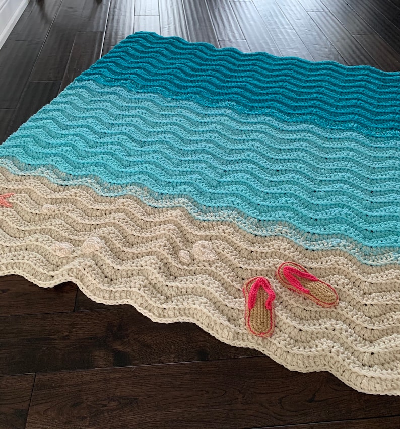 Ocean Blanket Beach Blanket Crochet Ocean Blanket Beach - Etsy