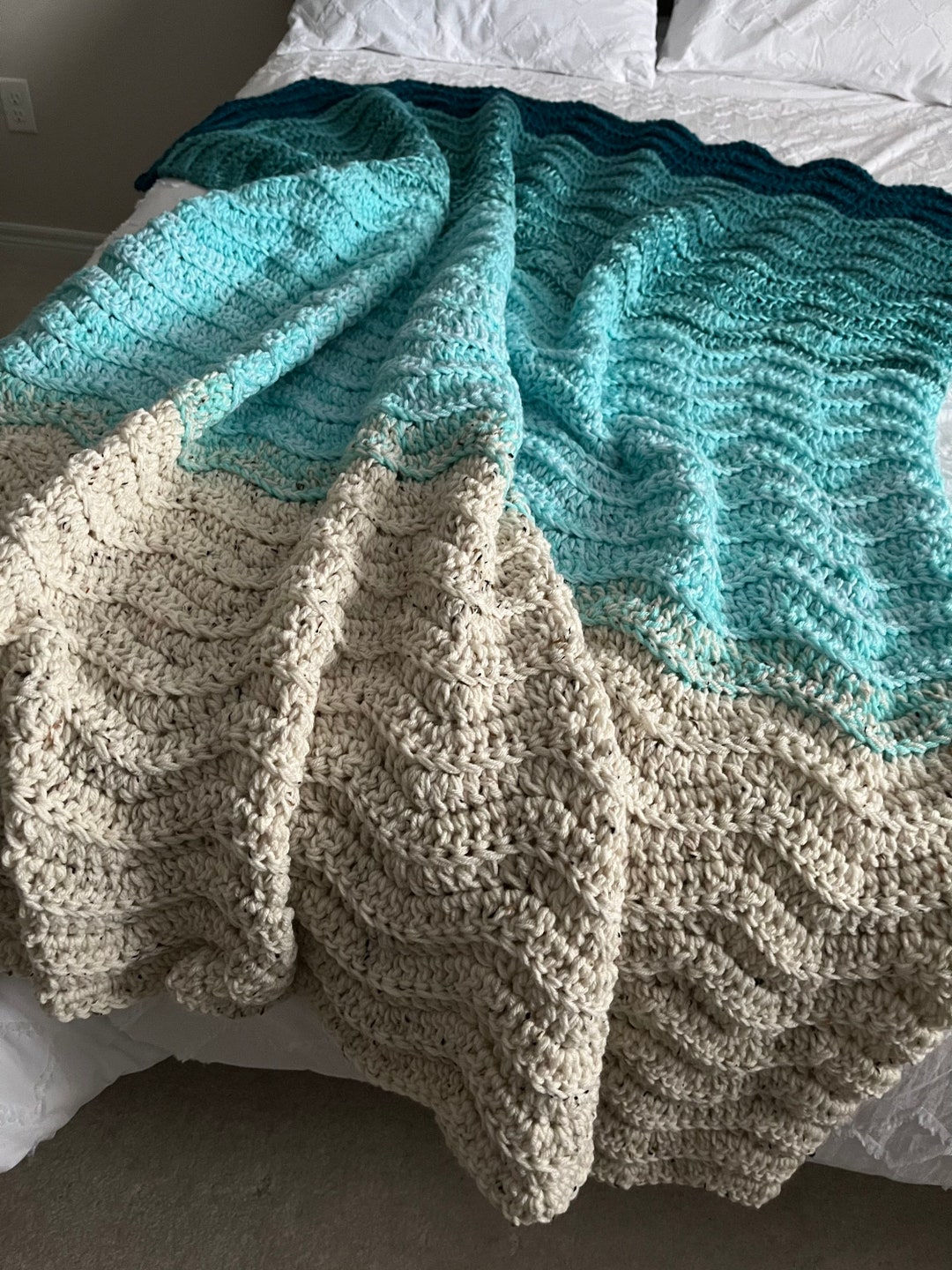 Beach Blanket Crochet | Home Decor | Ocean Throw | Beach Blanket ...