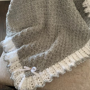 Grey Baby Blanket Crochet | Neutral Baby Blanket | Crochet Grey Baby ...