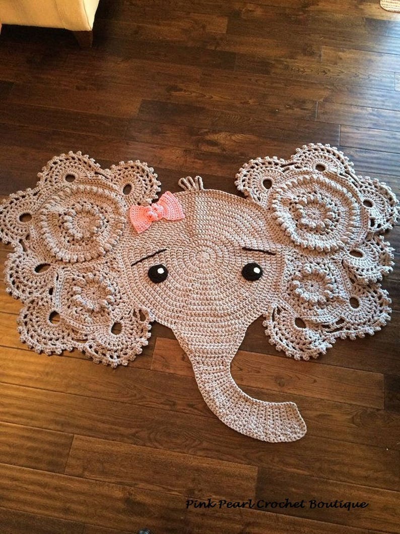 Elephant Rug Elephant Nursery Crochet Nursery Rug - Etsy