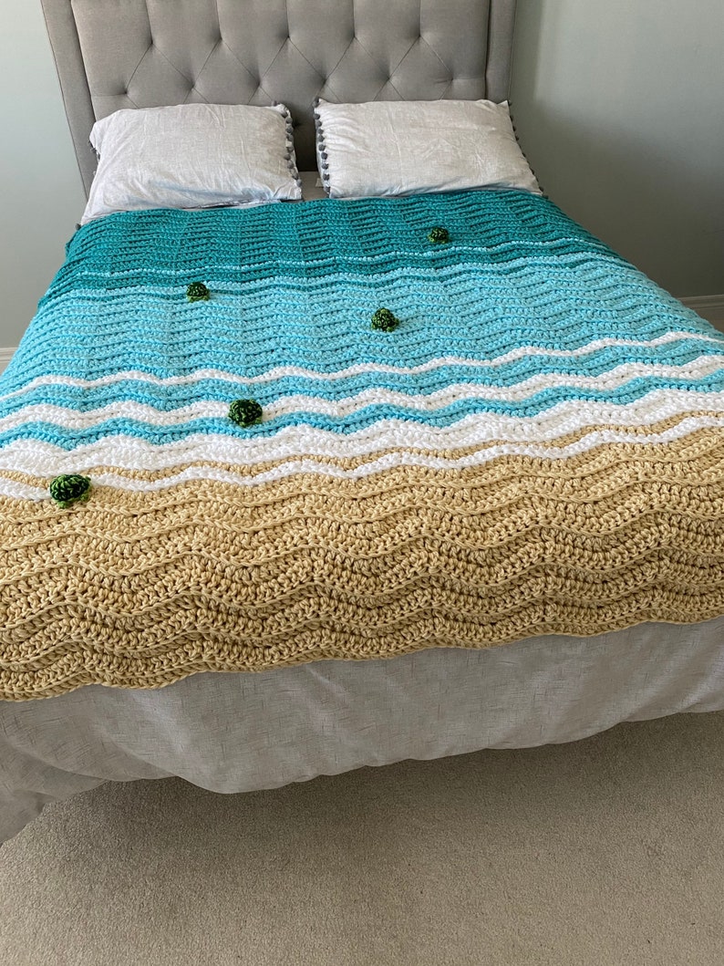 Crochet Beach Blanket Sea Turtle Blanket Crochet Sea - Etsy
