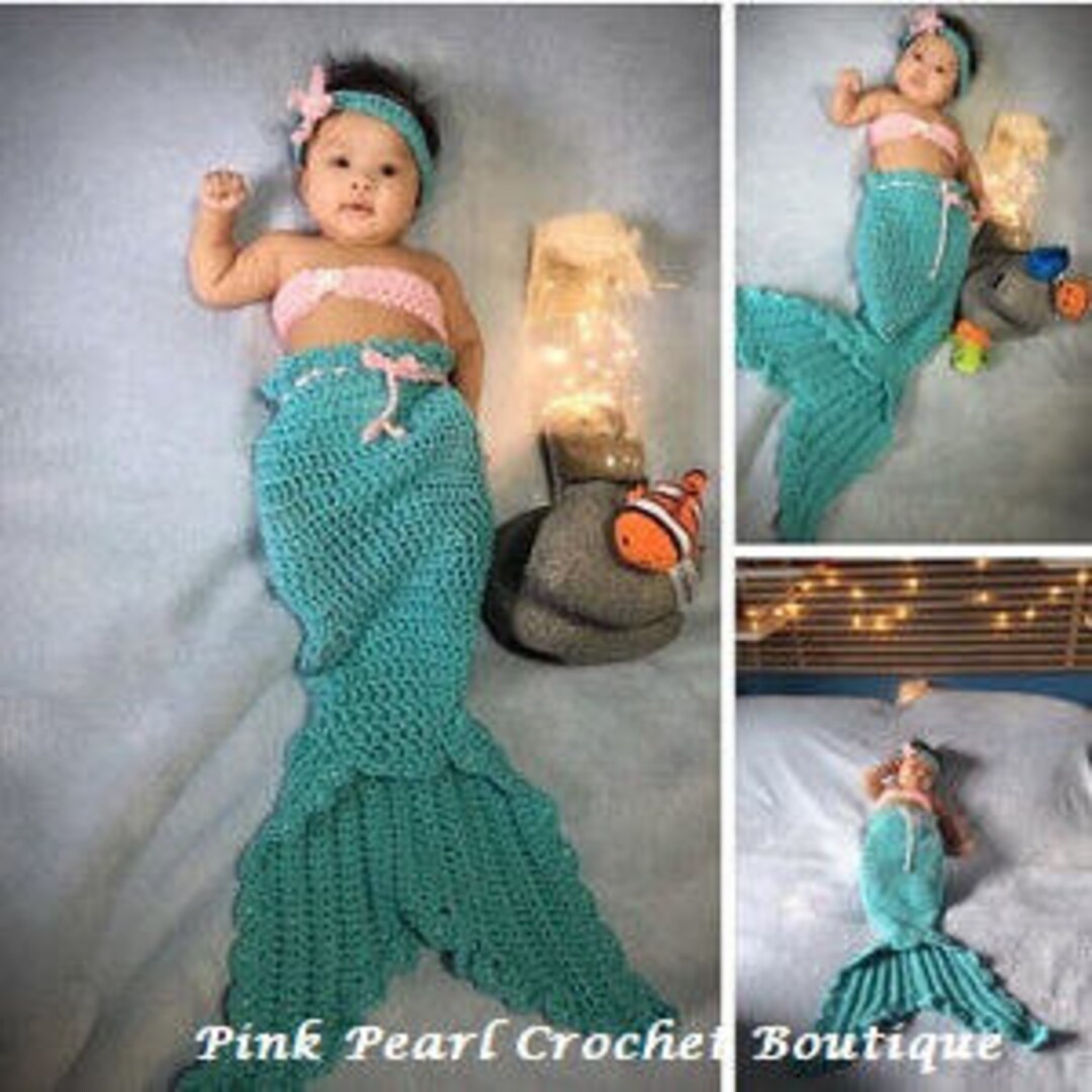 Mermaid Costume for Baby | Handmade Baby Mermaid Tail Cocoon | Mermaid ...