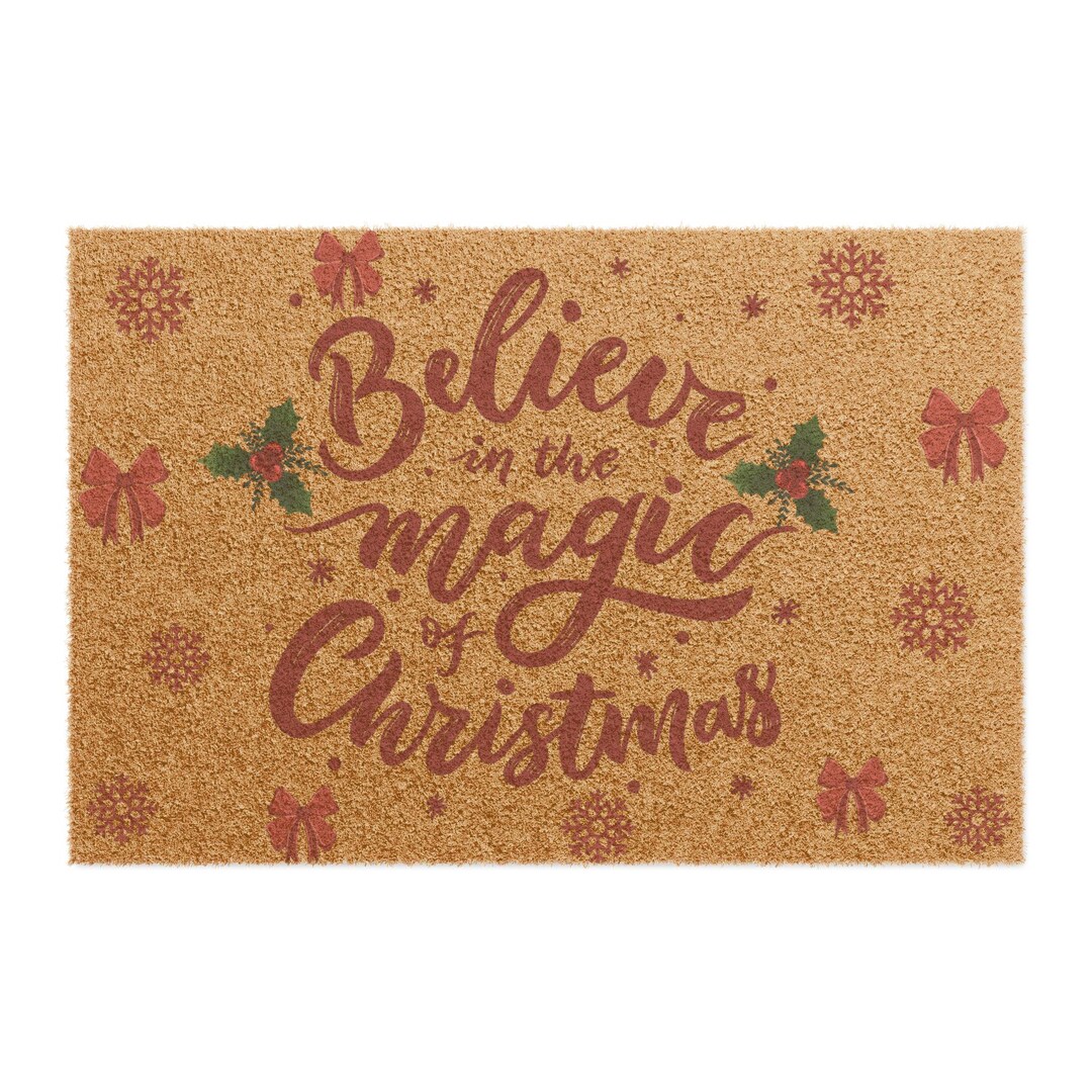 Christmas Magic Doormat, Holiday Welcome Mat, Festive Entry Rug, Winter ...