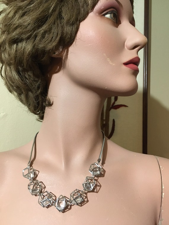 Geometric Jewel in Cage Necklace - Etsy