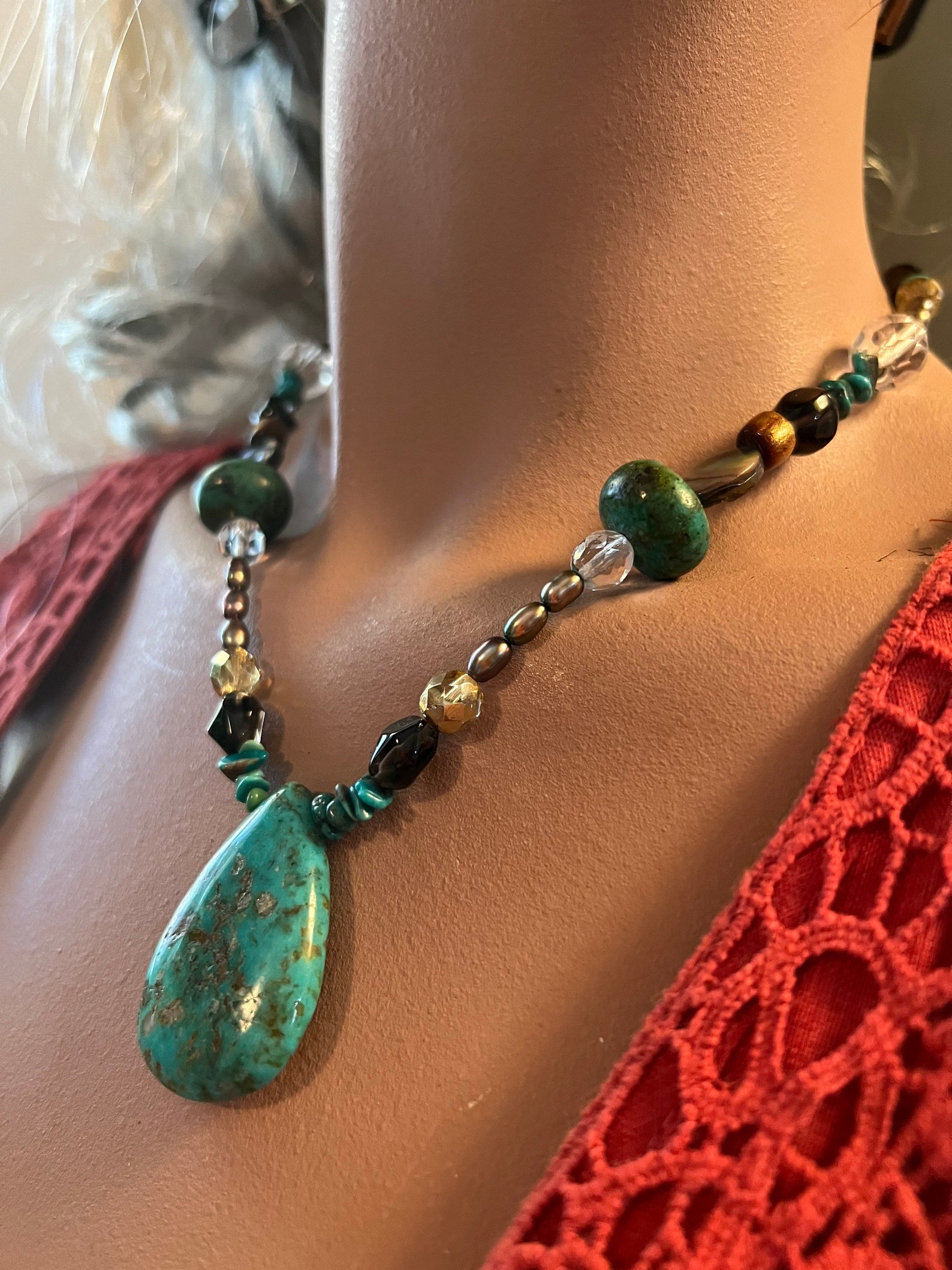 Semi Precious Stone Necklace - Etsy
