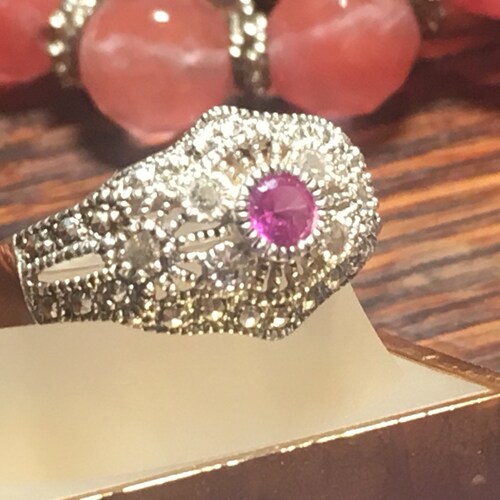 Natural Ruby Ring/ Solid Sterling Silver/ Natural Red Ruby - Etsy