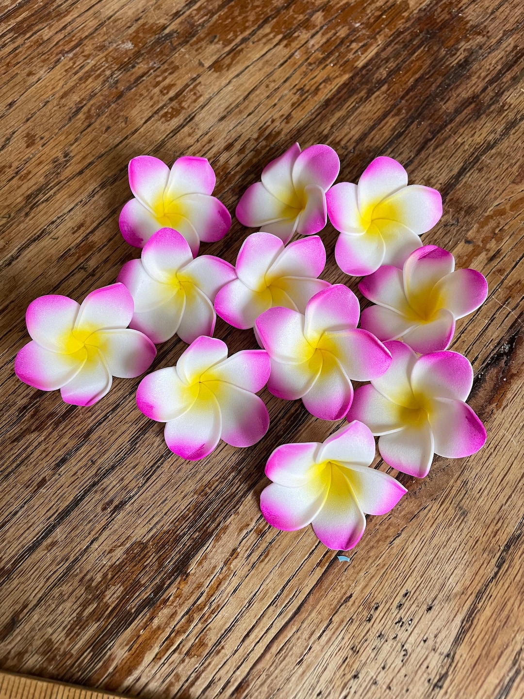 Luau Hawaiian Pink Flowers Fake Plumeria Lot of 25 Foam Small ...