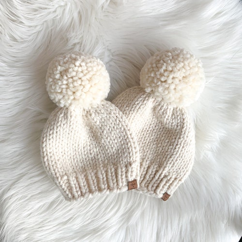 Mom and Me Knit Hats / Matching Chunky Knit Toque Set / Cute - Etsy