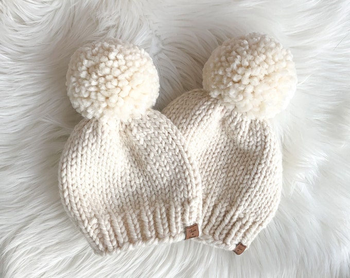 Mom and Me Knit Hats / Matching Chunky Knit Toque Set / Cute Knit ...