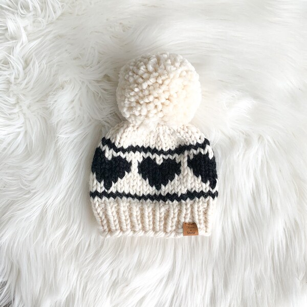 Heart Knit Hat - Etsy