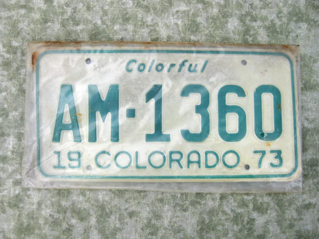 Pair of 1973 "colorful" COLORADO Vehicle Registration License Plate Tag ...