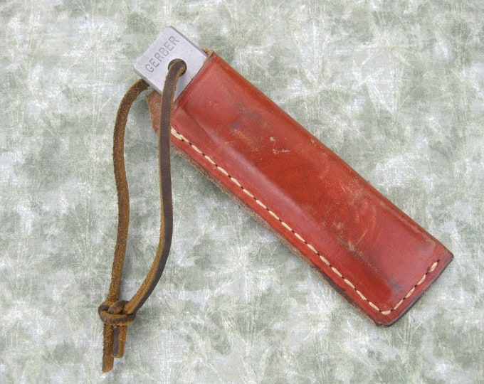 Vintage 5" GERBER SPORTSMAN'S Steel Knife Sharpening Steel W/ Leather ...