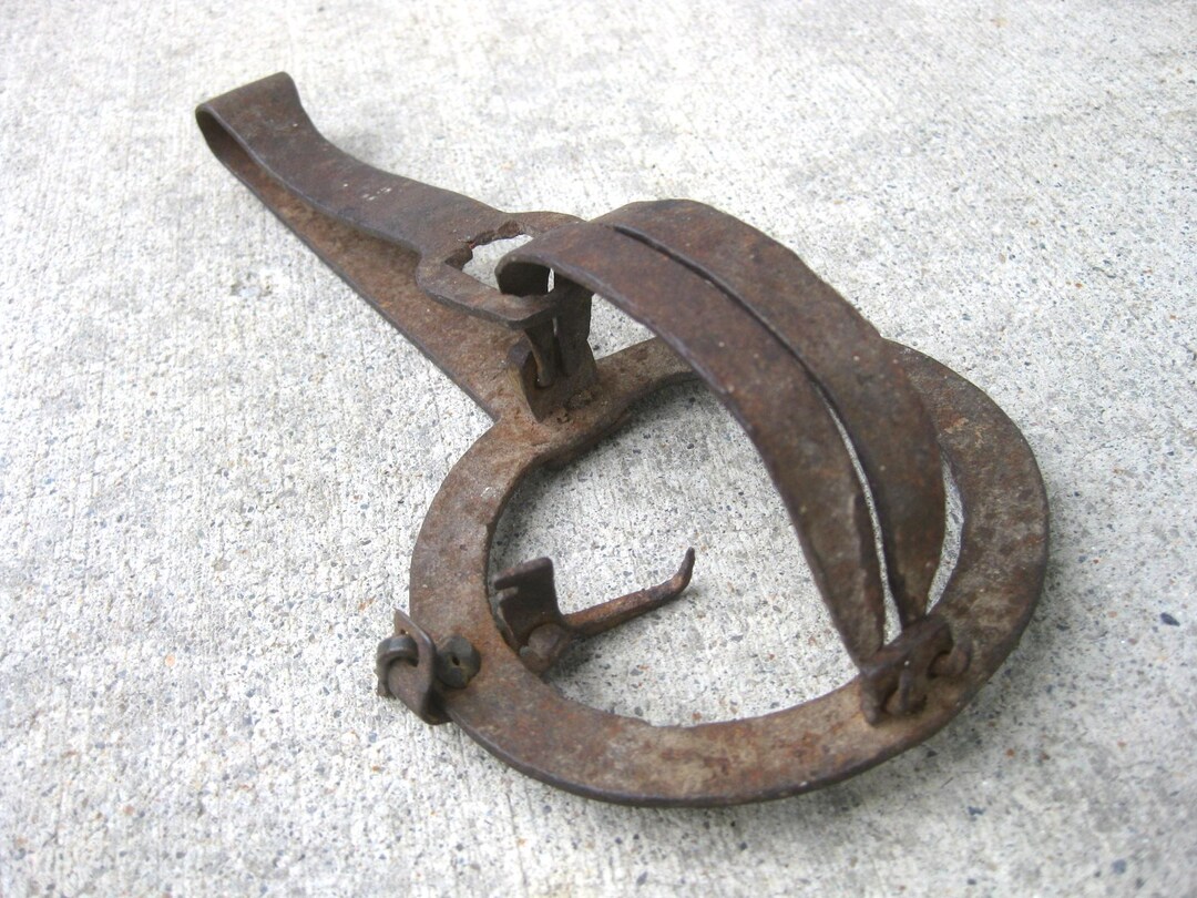Primitive Long Spring Animal Trap Hand Forged Made in Italy Rustic ...