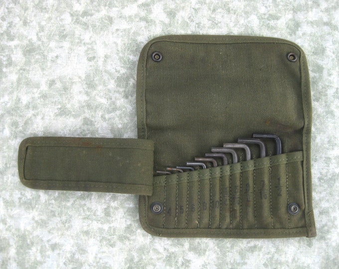 Vintage Military HEX KEY WRENCH Set in Olive Green Canvas Case Pouch - Etsy