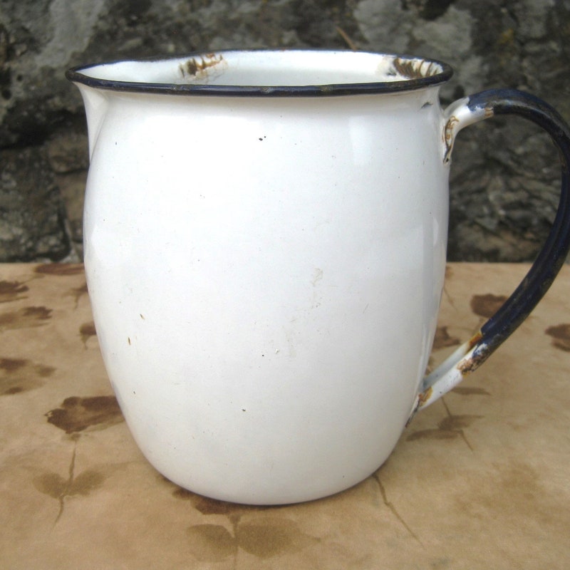 French Enamelware Pitcher - Etsy