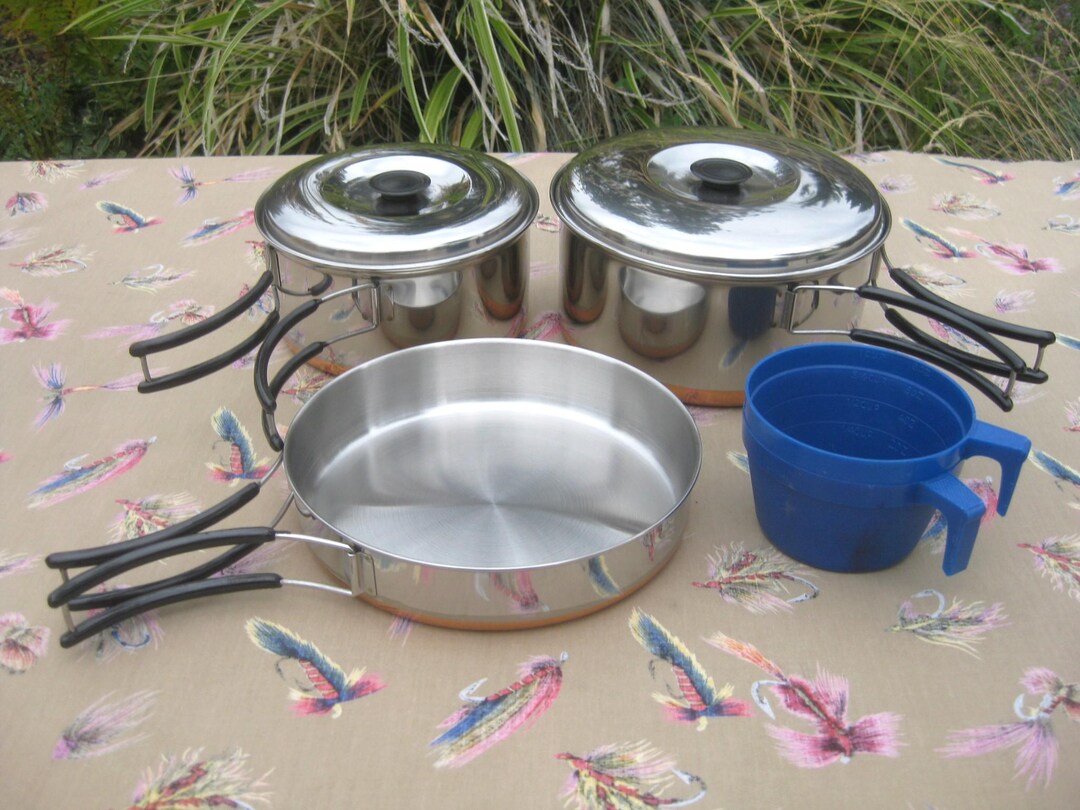 2-person Stainless Steel Camping Cook Set, 7-piece NOS - Etsy