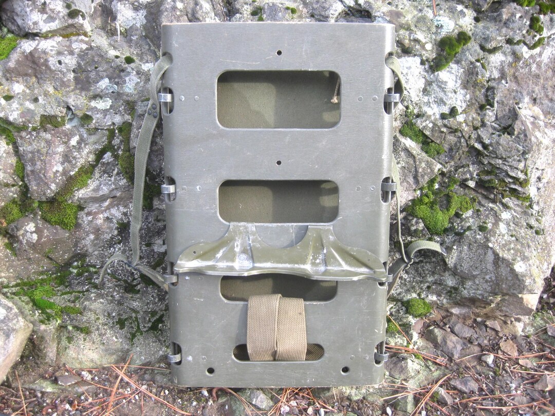 1944 WWII Military Pack Board: Olive Drab Cargo Rack, Red Lion Cabinet ...