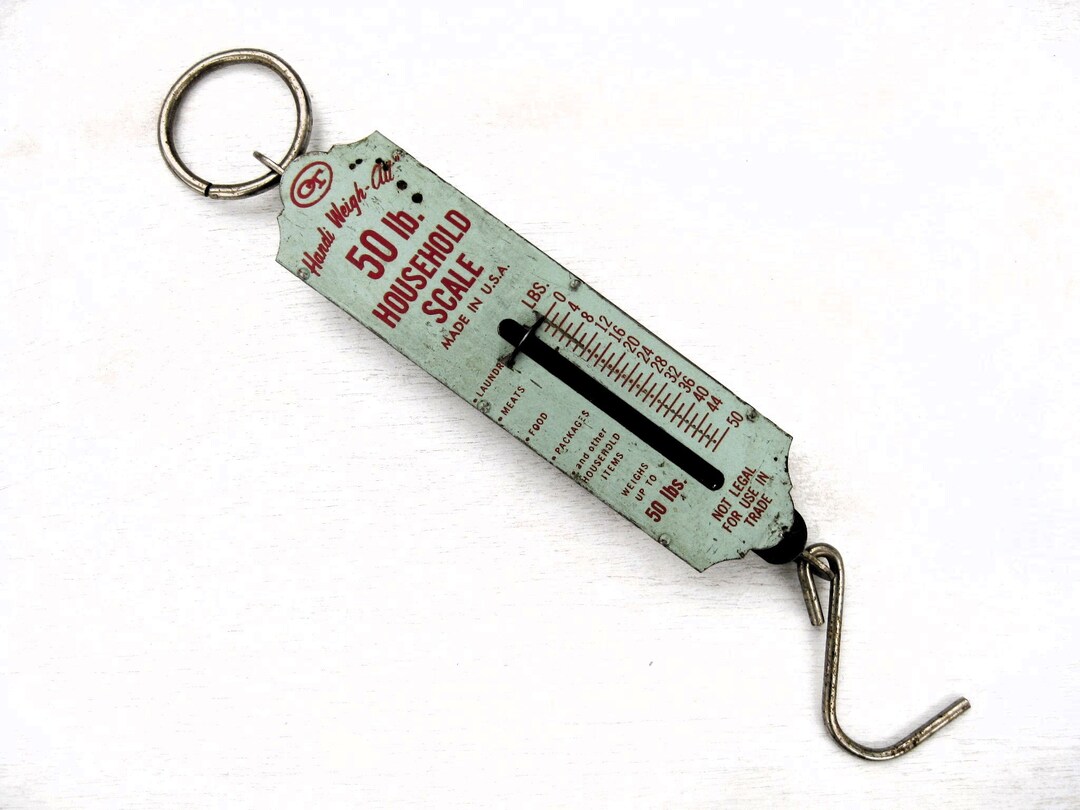 Vintage OT Handi Weigh-all 50 Lb. Household Scale Hanging Weight Scale ...