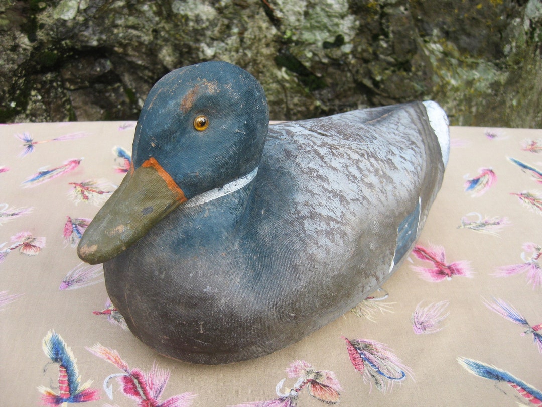 Vintage JC Higgins Drake Mallard Duck Decoy With Glass Eyes - Etsy