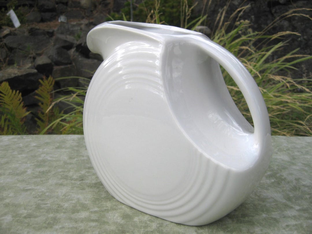 Vintage Fiesta Fiestaware Large White Disk Pitcher 67 Oz. Post 1986 - Etsy