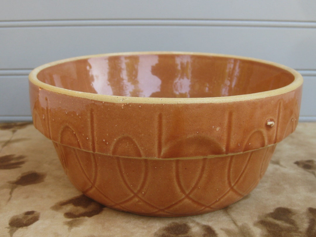 Vintage WATT OVENWARE 7 Pottery Mixing Bowl Stoneware Farmhouse Country ...