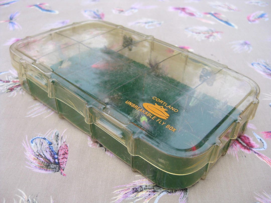 Vintage CORTLAND Unbreakable Fly Box Fly Fishing Case W/ (10 ...