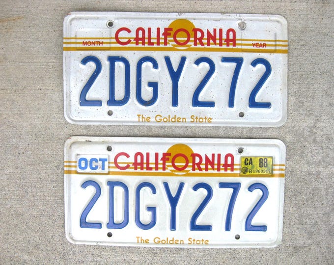 1982-1987 CALIFORNIA Matching Pair License Plates Vehicle Auto ...