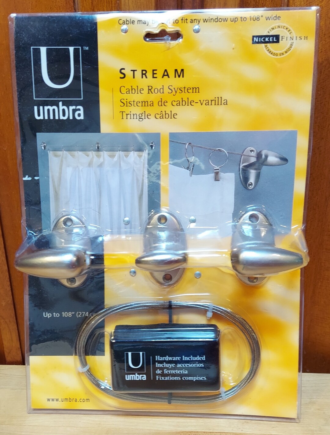 Umbra "stream" Cable Rod System, NIB, Drapery, Curtains, 108-inch ...