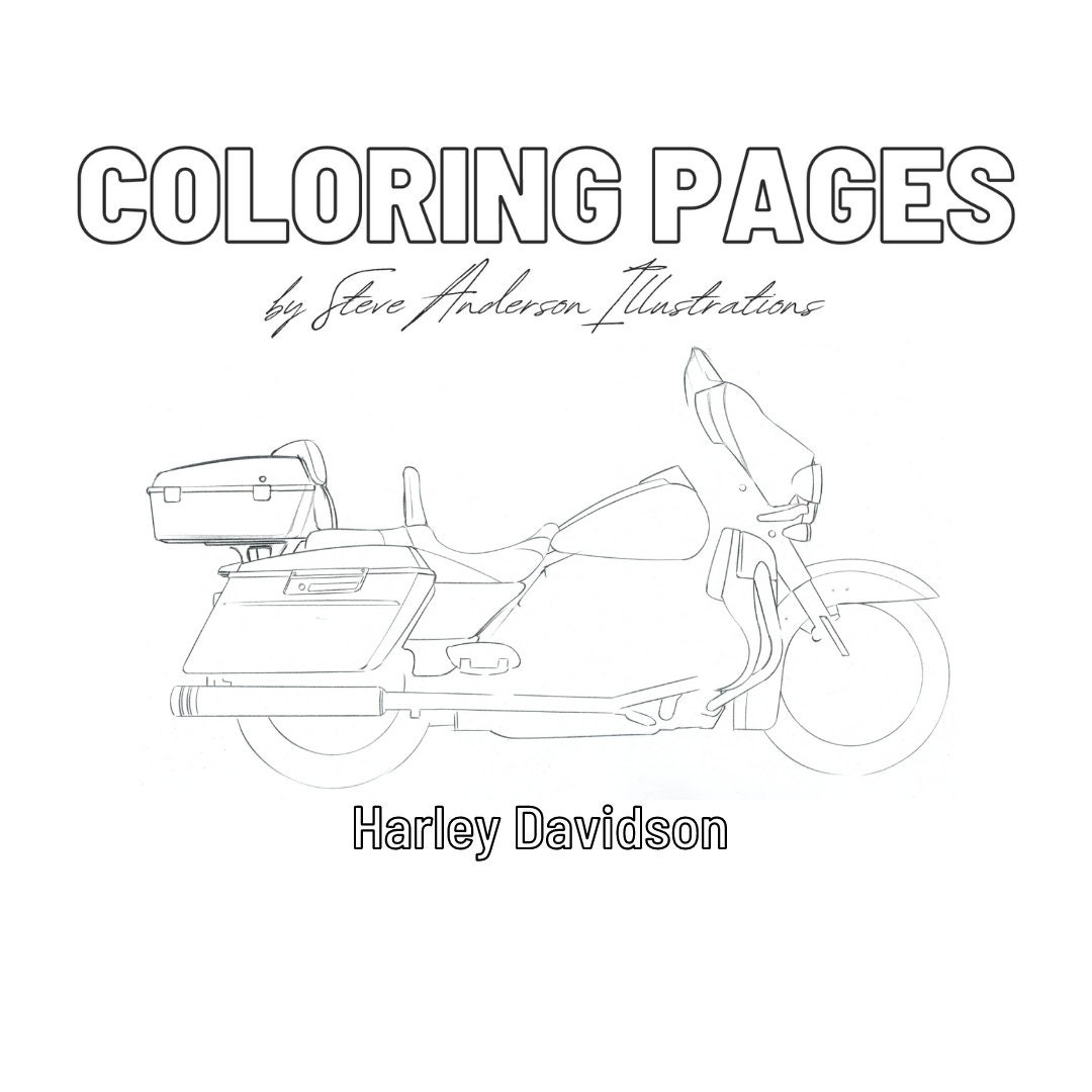 Harley Motorcycle Coloring Page