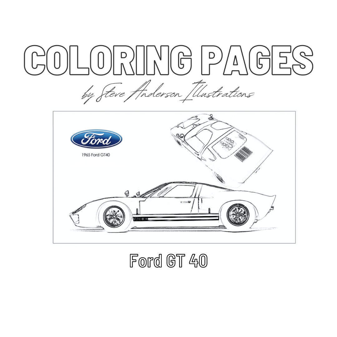 Ford GT40 Coloring Page - Etsy UK