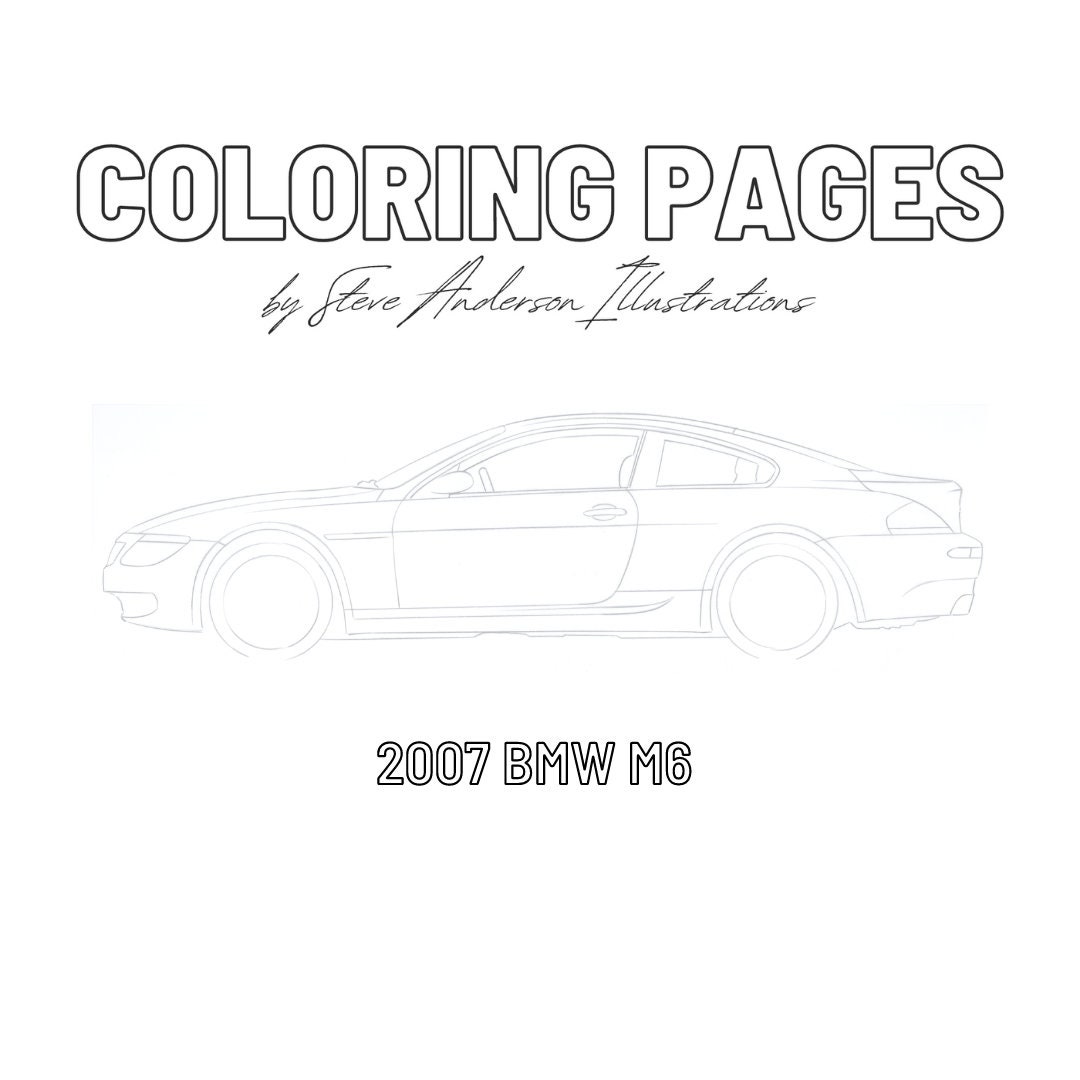 BMW M6 Coloring Page - Etsy Australia