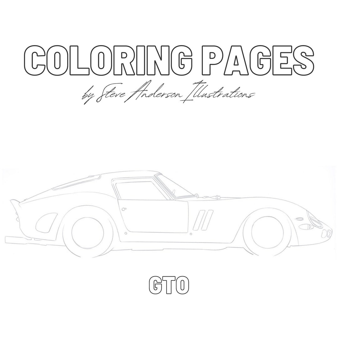 GTO Coloring Page - Etsy