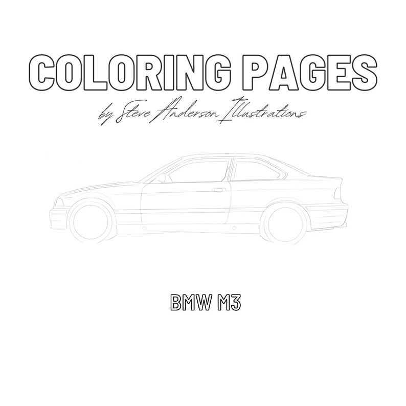 BMW M3 Coloring Page - Etsy
