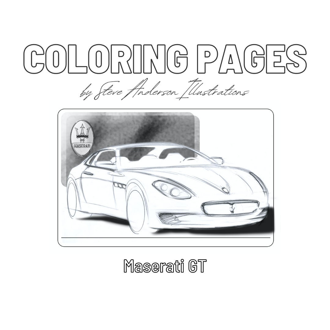 Maserati GT Coloring Page - Etsy