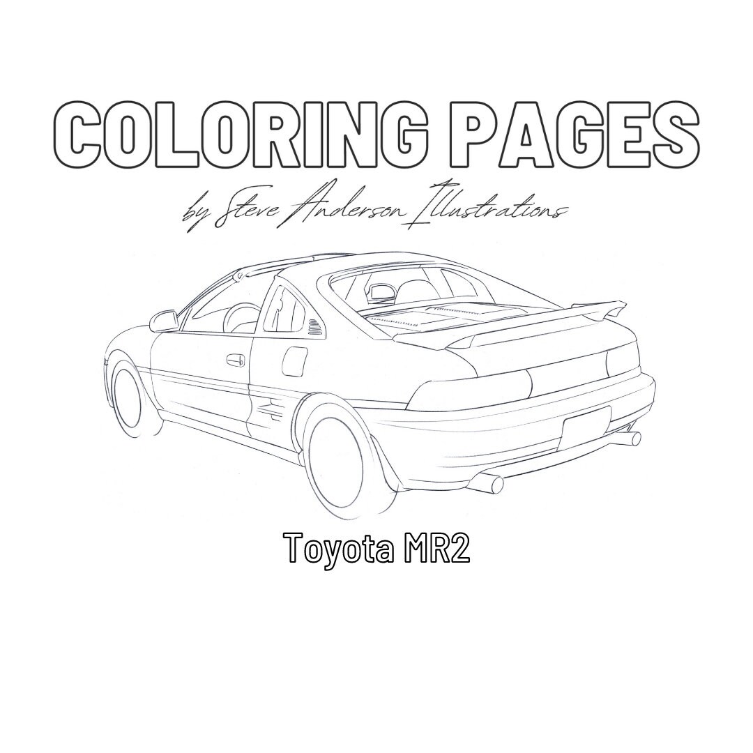 Toyota MR2 hinten Coloring Page - Etsy Österreich