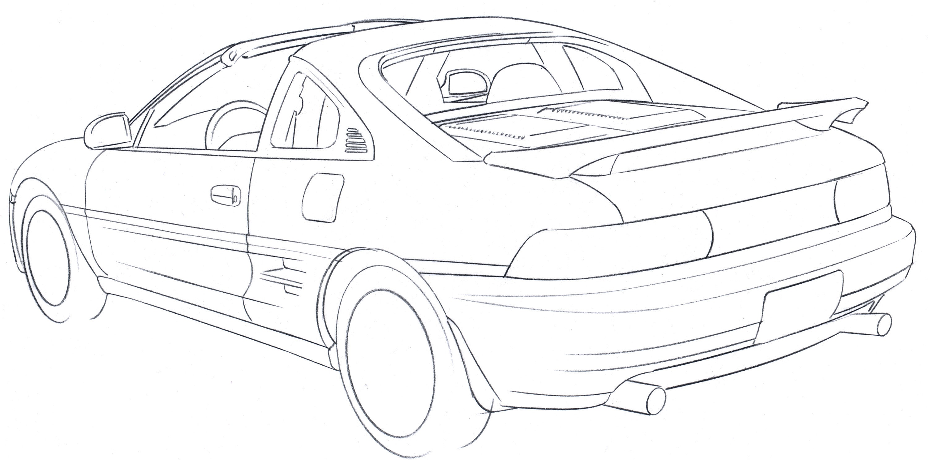 Toyota MR2 rear Coloring Page - Etsy