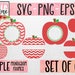Apple Monogram Frame Bundle of 6 svg dxf png eps Cutting Files | Etsy