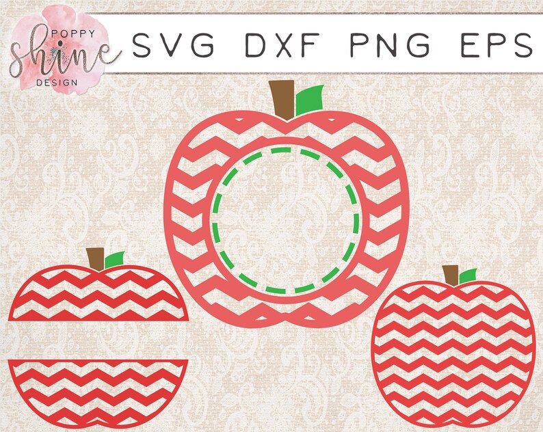 Apple Monogram Frame Bundle of 6 Svg Dxf Png Eps Cutting Files | Etsy