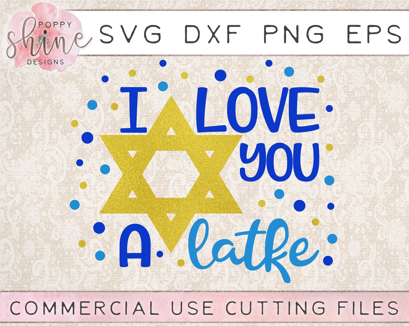 I Love You A Latke Svg Png Eps Dxf Cutting File for Cricut and - Etsy