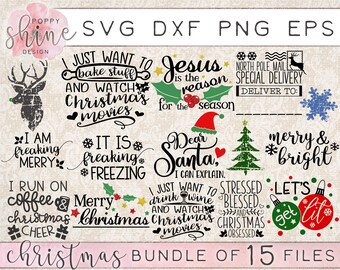 Rustic Christmas Bundle of 3 Svg Dxf Png Eps Cutting Files for | Etsy