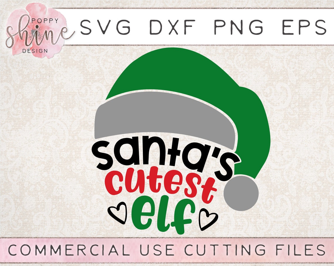 Santa's Cutest Elf Svg Dxf Png Eps Cutting File for Cricut - Etsy