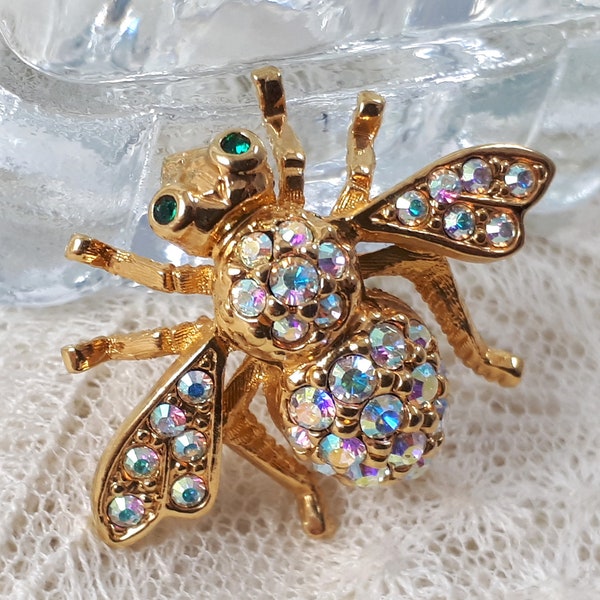 Rhinestone Bee Pin - Etsy