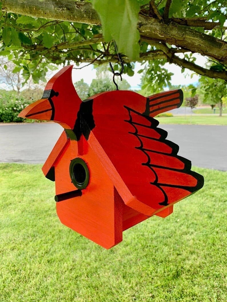 Cardinal Birdhouse | Etsy