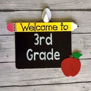 Welcome to 3rd Grade Sign, Teacher Sign for Classroom Door, 3rd Grade ...