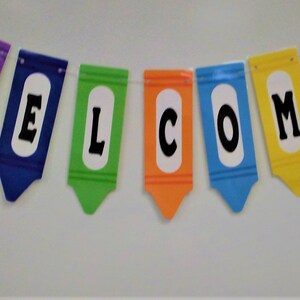 Welcome Crayon Sign, Crayon Banner, Crayon Colors Banner, Teacher ...