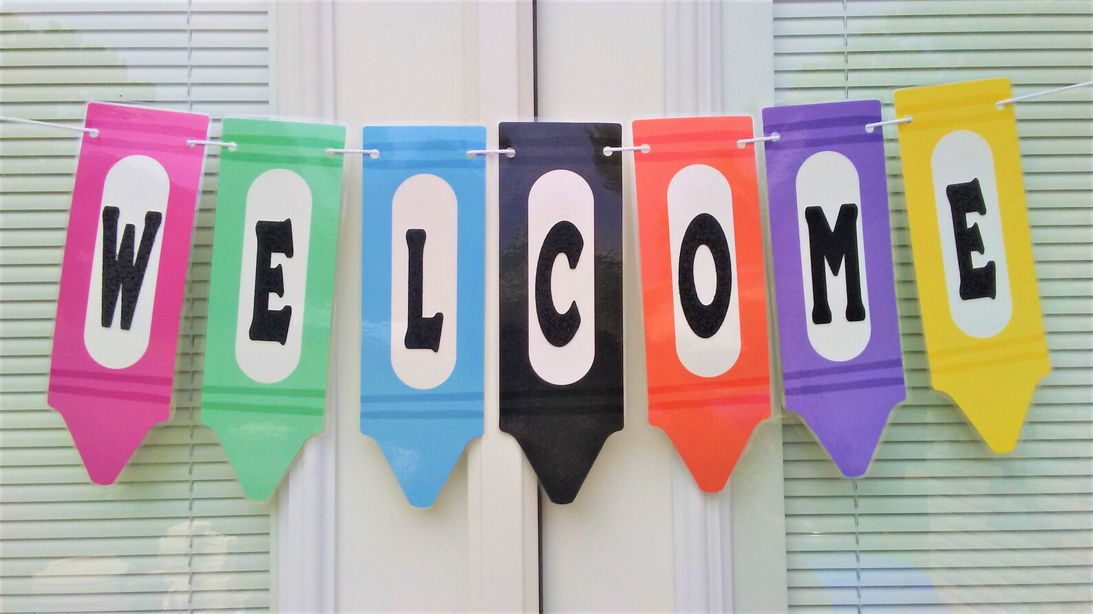Welcome Crayon Sign Crayon Banner Crayon Colors Banner - Etsy