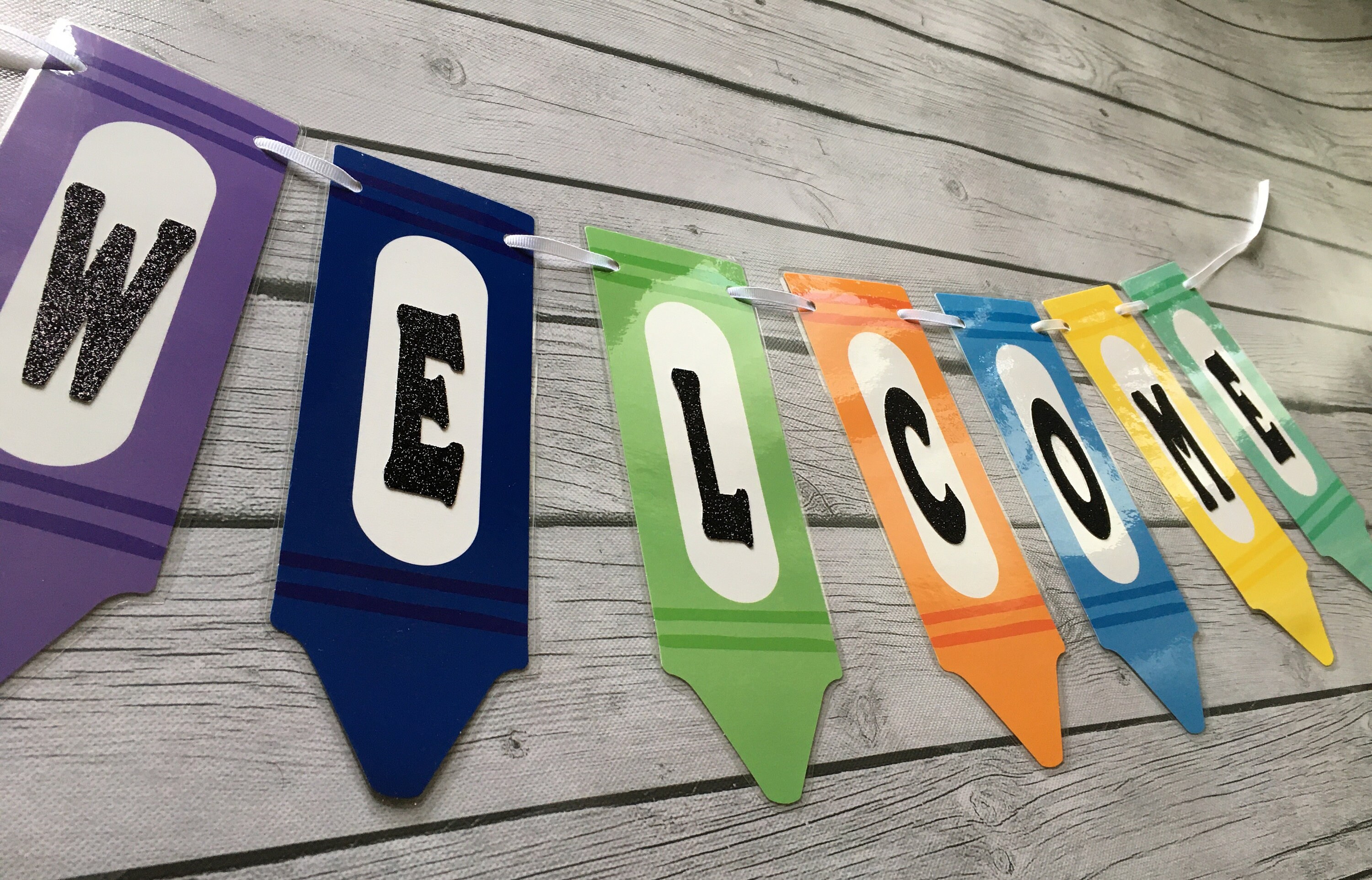 Welcome Crayon Sign, Crayon Banner, Crayon Colors Banner, Teacher ...