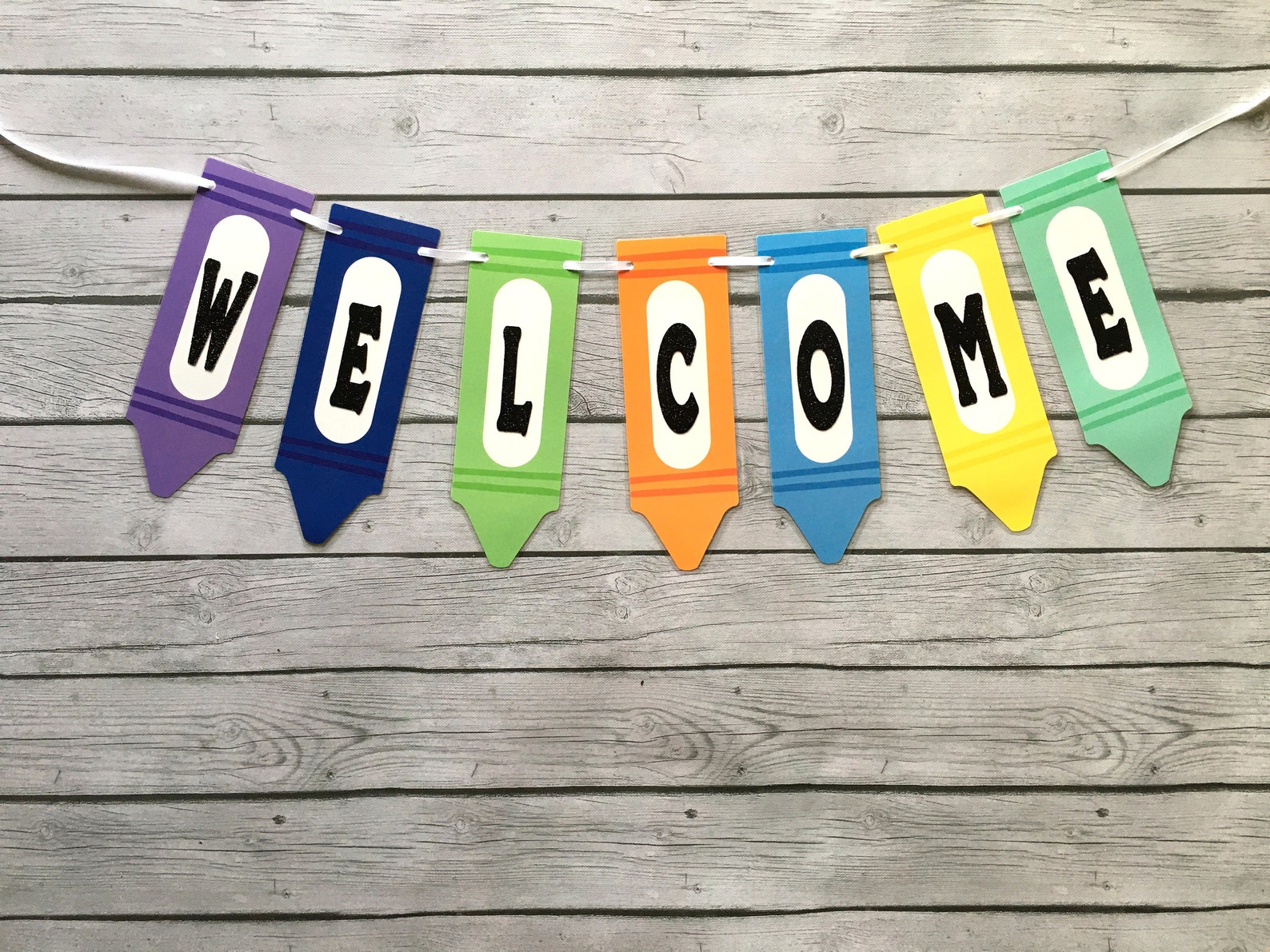 Welcome Crayon Sign, Crayon Banner, Crayon Colors Banner, Teacher ...