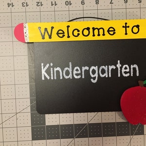 Welcome to Kindergarten Sign, Teacher Sign for Classroom Door, Teacher ...
